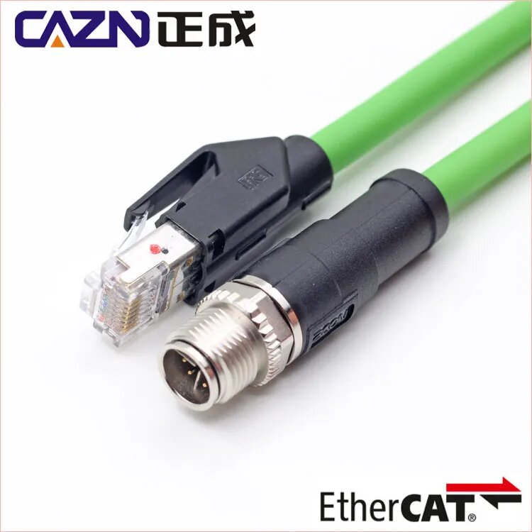 Ethernet кабель CAZN M12 8 pin X code Male to RJ45 5 meter