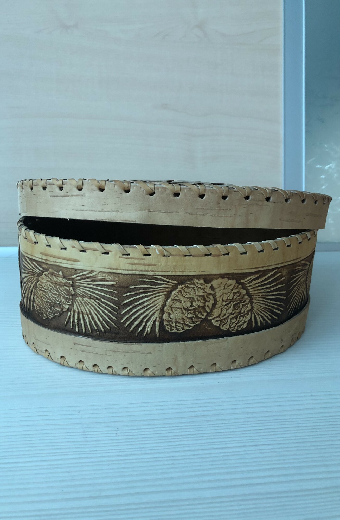 Береста Шкатулка Шишки