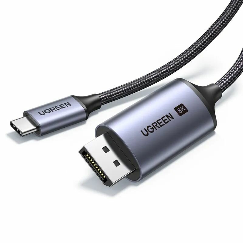 Кабель UGREEN CM556 (25839) USB-C to DisplayPort 8K Cable. Длина: 3 м. Цвет: серый.