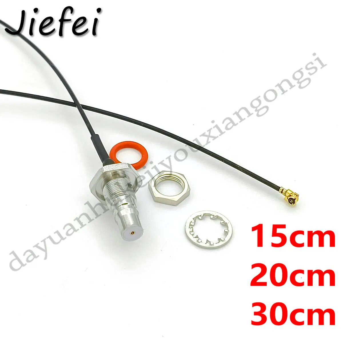 QMA Female External Thread Socket Partition RF Coaxial Connector to 1.13 IPEX U.FL Connection Cable 15cm, 20Pcs