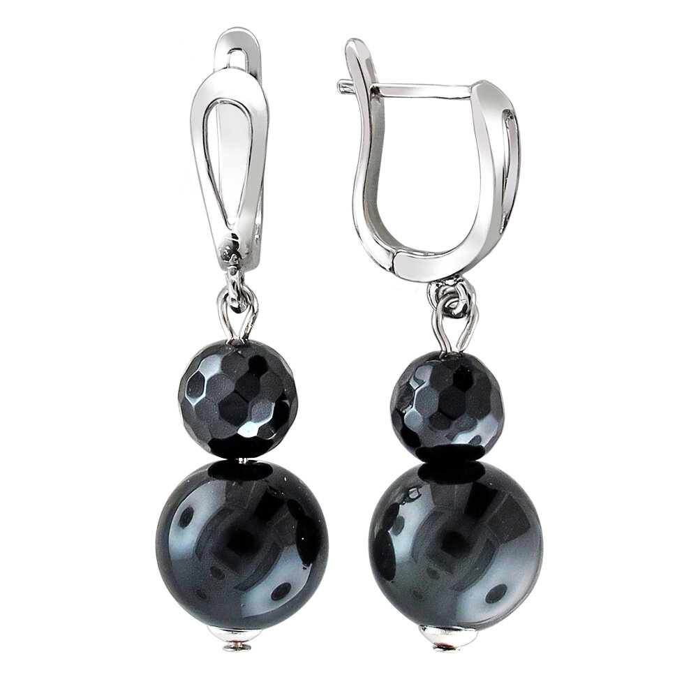 Серьги, нефрит, агат