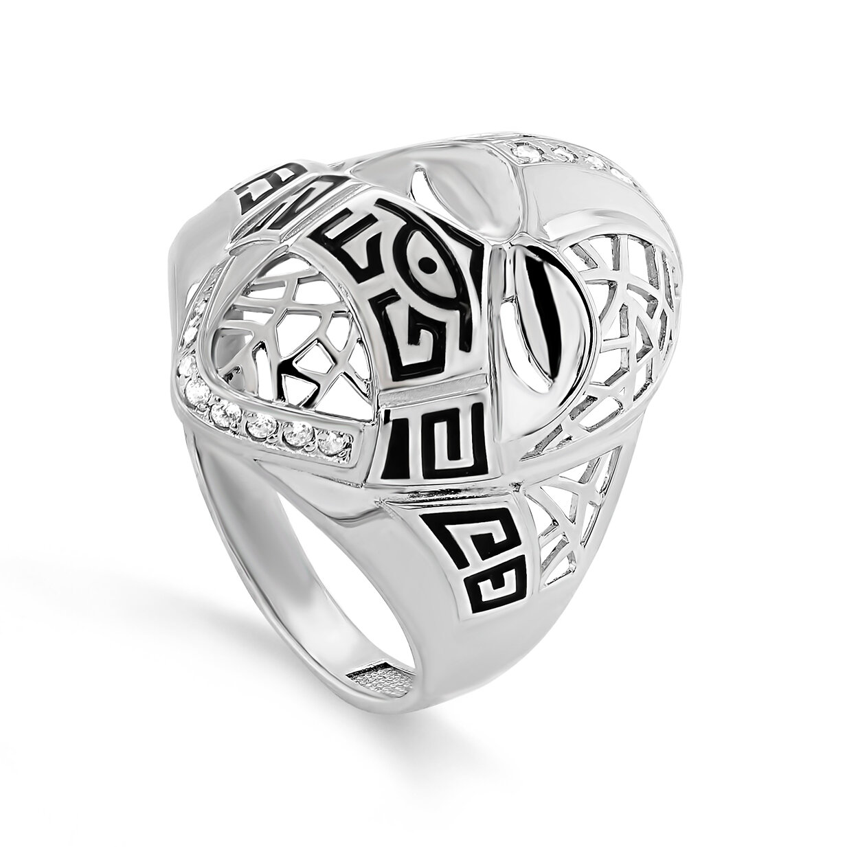 Кольцо тонкое, серебро, 925 проба, фианит