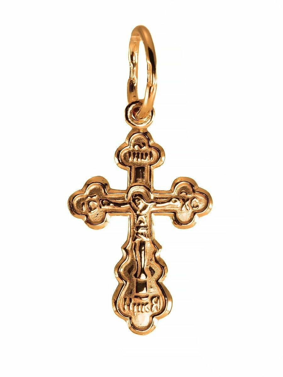 Крестик, серебро, 925 проба, золочение