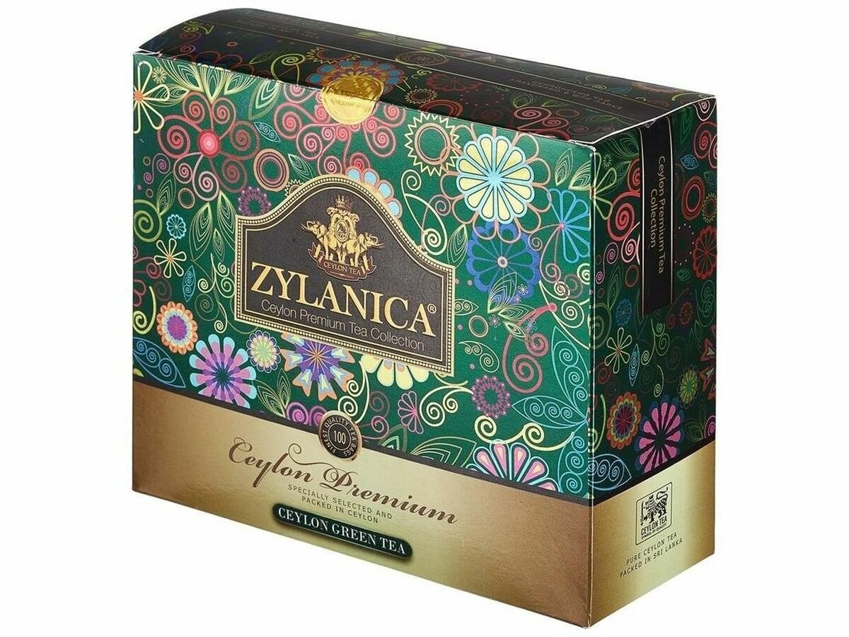 Чай зеленый ZYLANICA Ceylon Premium Collection 100 пак. * 2 гр.