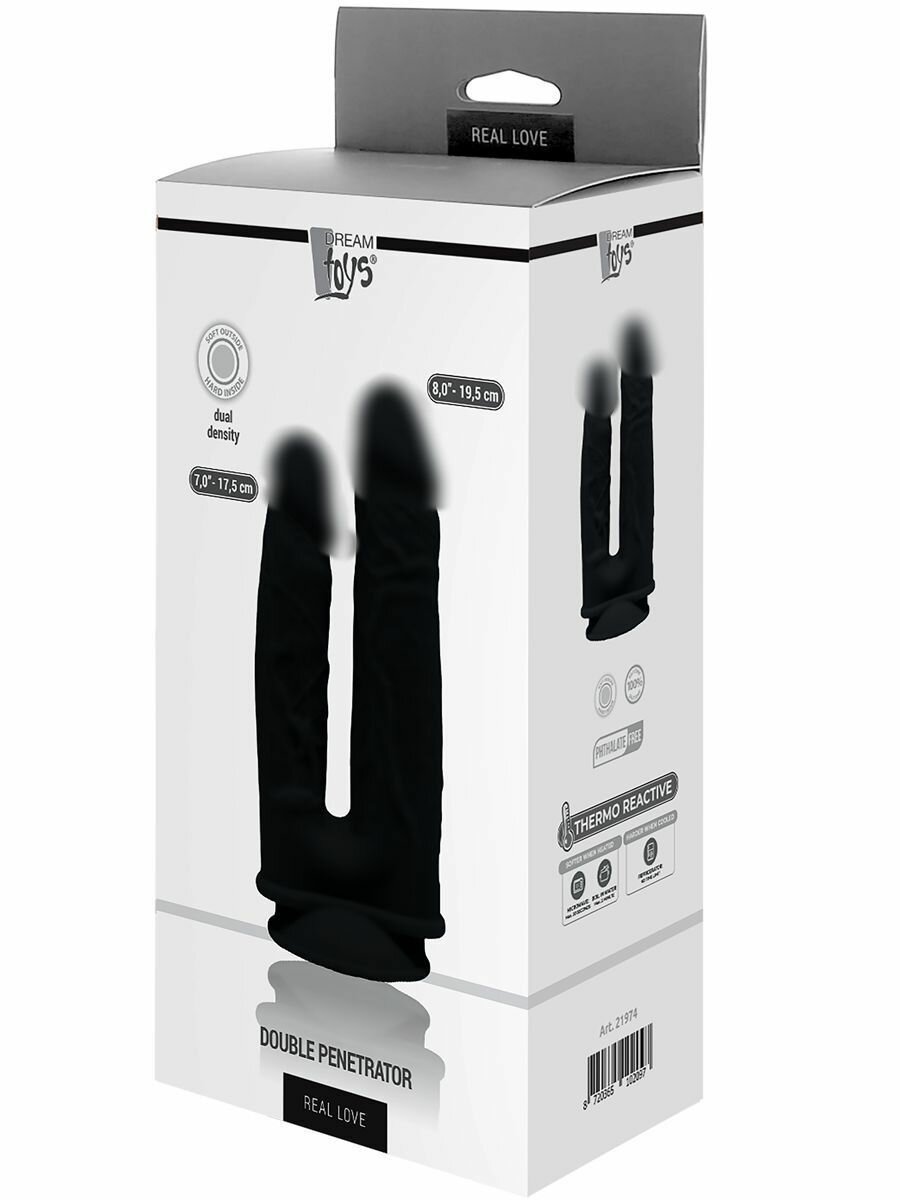 Двойной фаллоимитатор на присоске "REAL LOVE DUAL DENSITY DOUBLE PENETRATOR" 18см