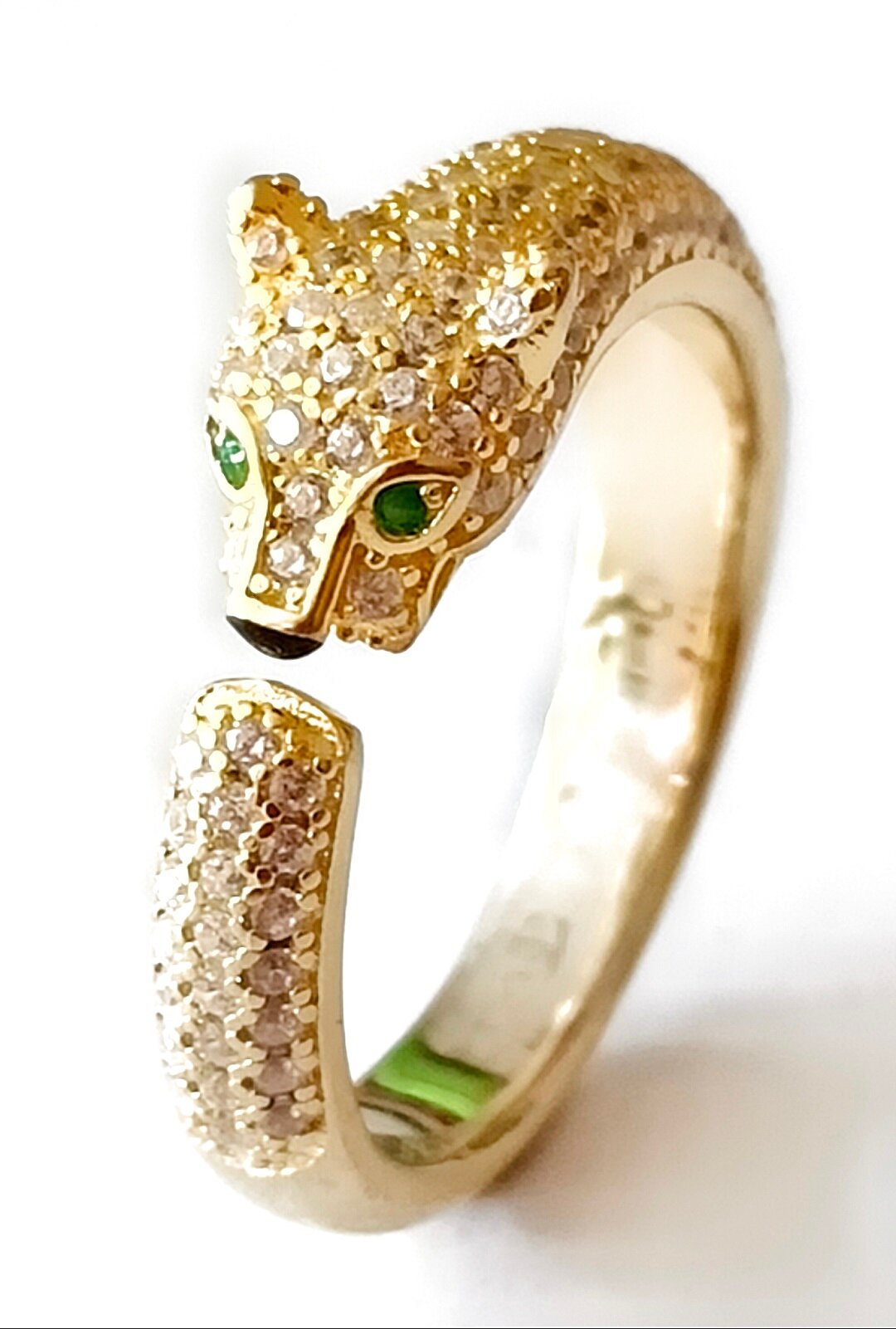 Кольцо, серебро, 925 проба, золочение, фианит