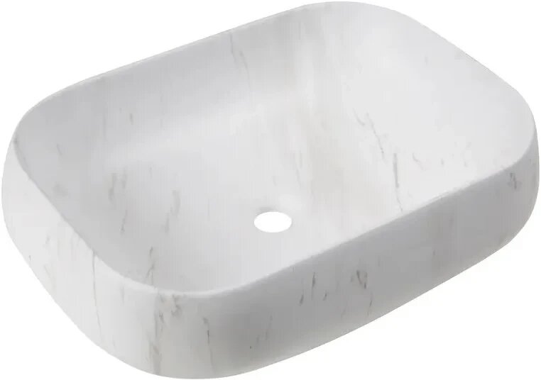 Раковина-чаша Ceruttispa CR0086 MMW1 56,5x40 см, накладная, белый мрамор