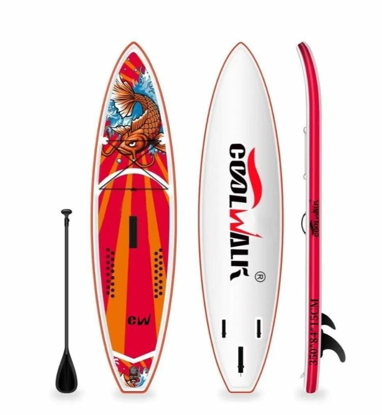 SUP board CW 3,5 м двухслойный с веслом и страховочным лишем 350*84*15 / прогулочный / для серфинга