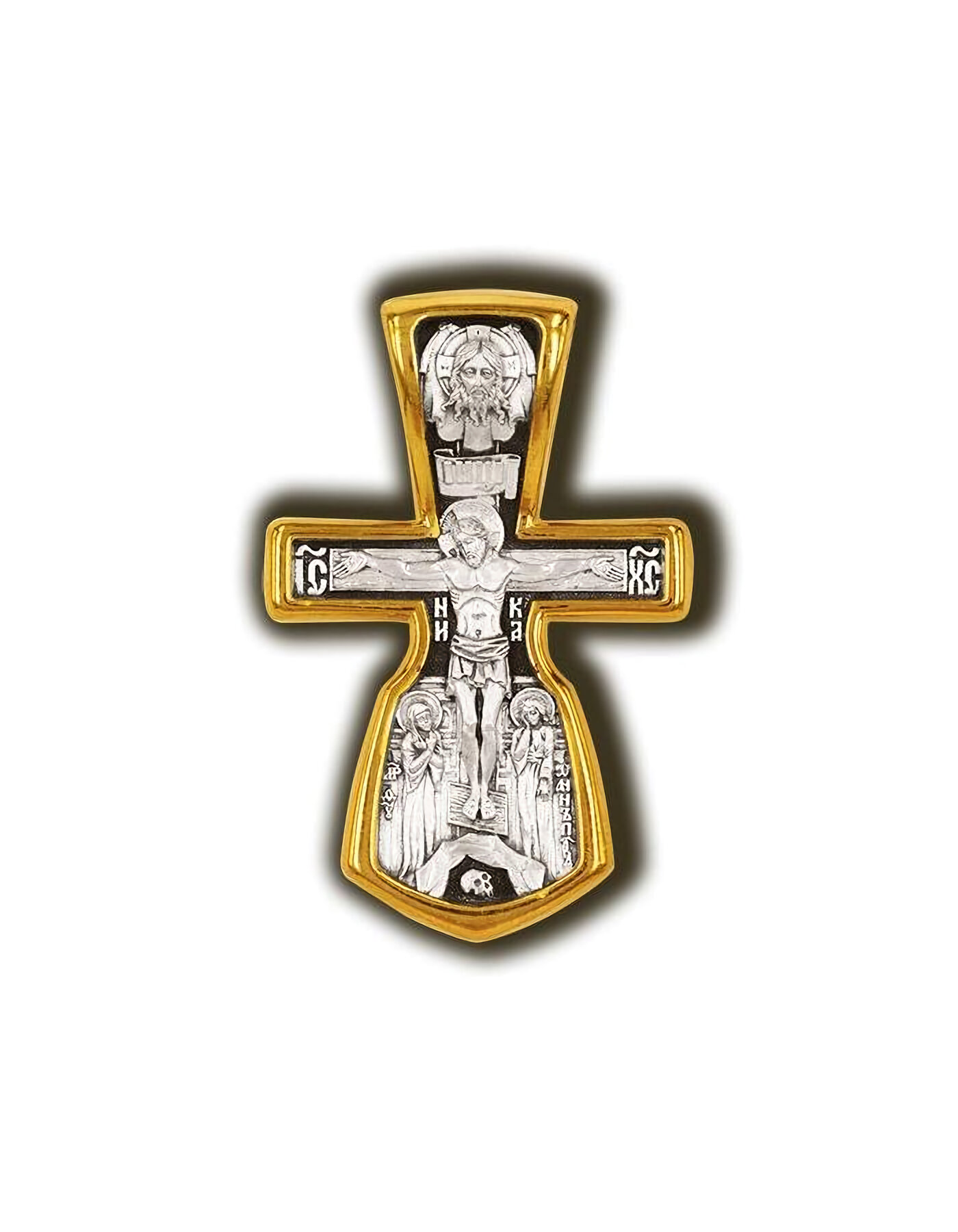 Крестик, серебро, 925 проба, золочение