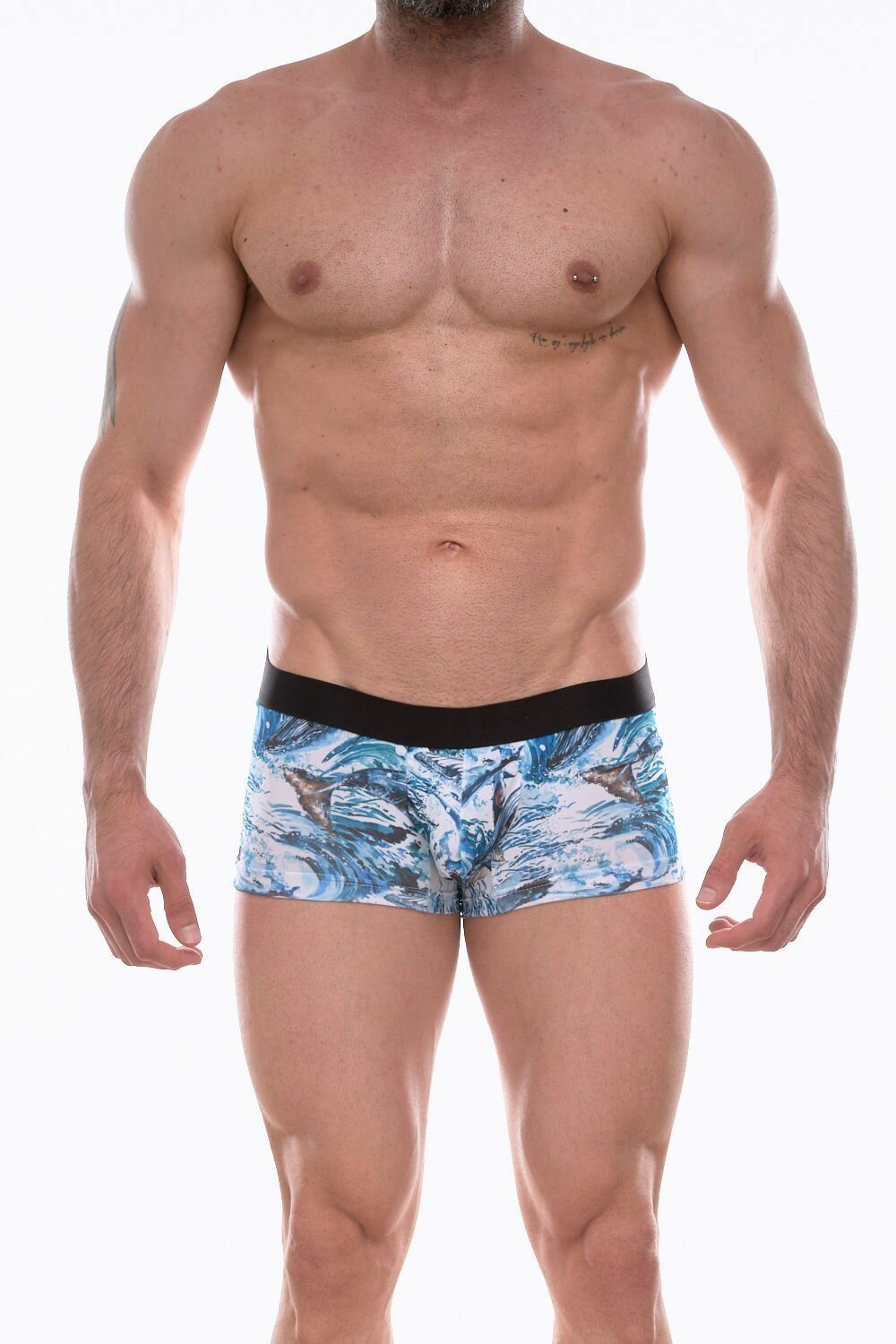 Трусы-боксеры с принтом в виде китов, XL