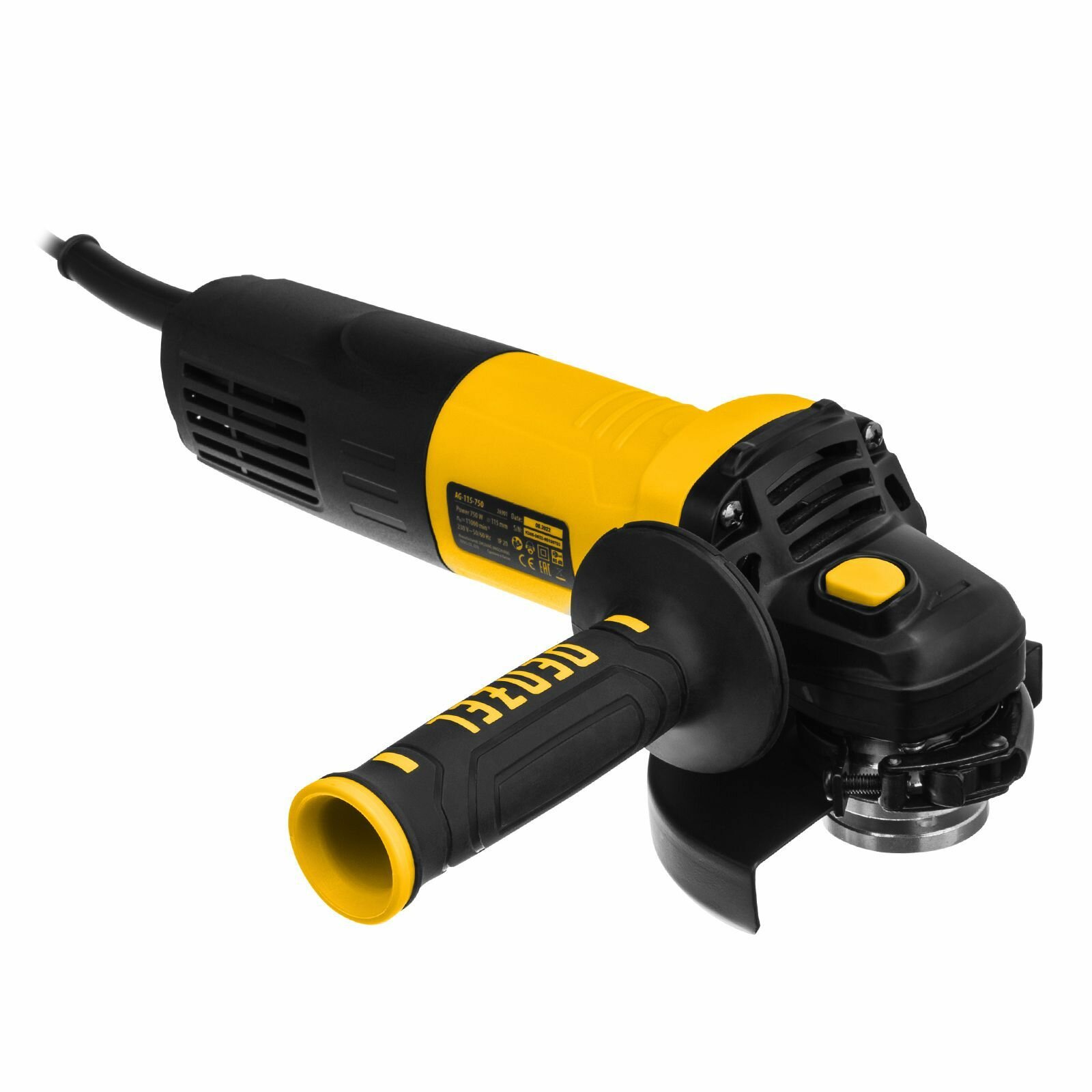 Машина шлифовальная угловая AG115-750, 750 Вт, 115 мм, 11000 об/мин Denzel, 26901