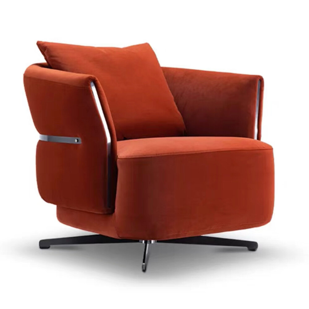 Поворотное кресло Lavern (ткань велюр / красный)