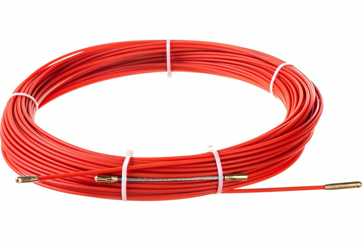 OlmiOn Протяжка для кабеля мини УЗК d=3,5 мм L=50 м в бухте, красный СП-Б-3,5/50