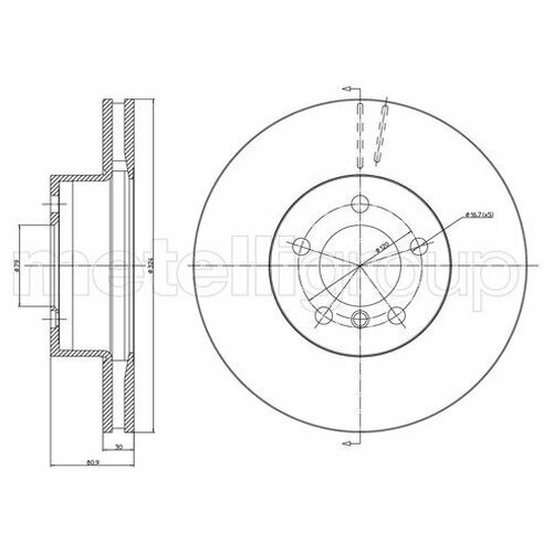 Тормозной диск передний Trusting DF077 для BMW 7 серия