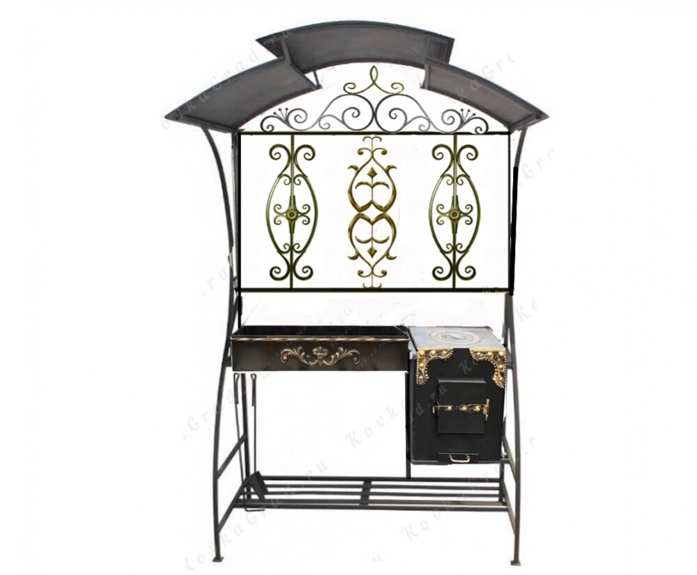 Мангал с печкой "Рыбы"