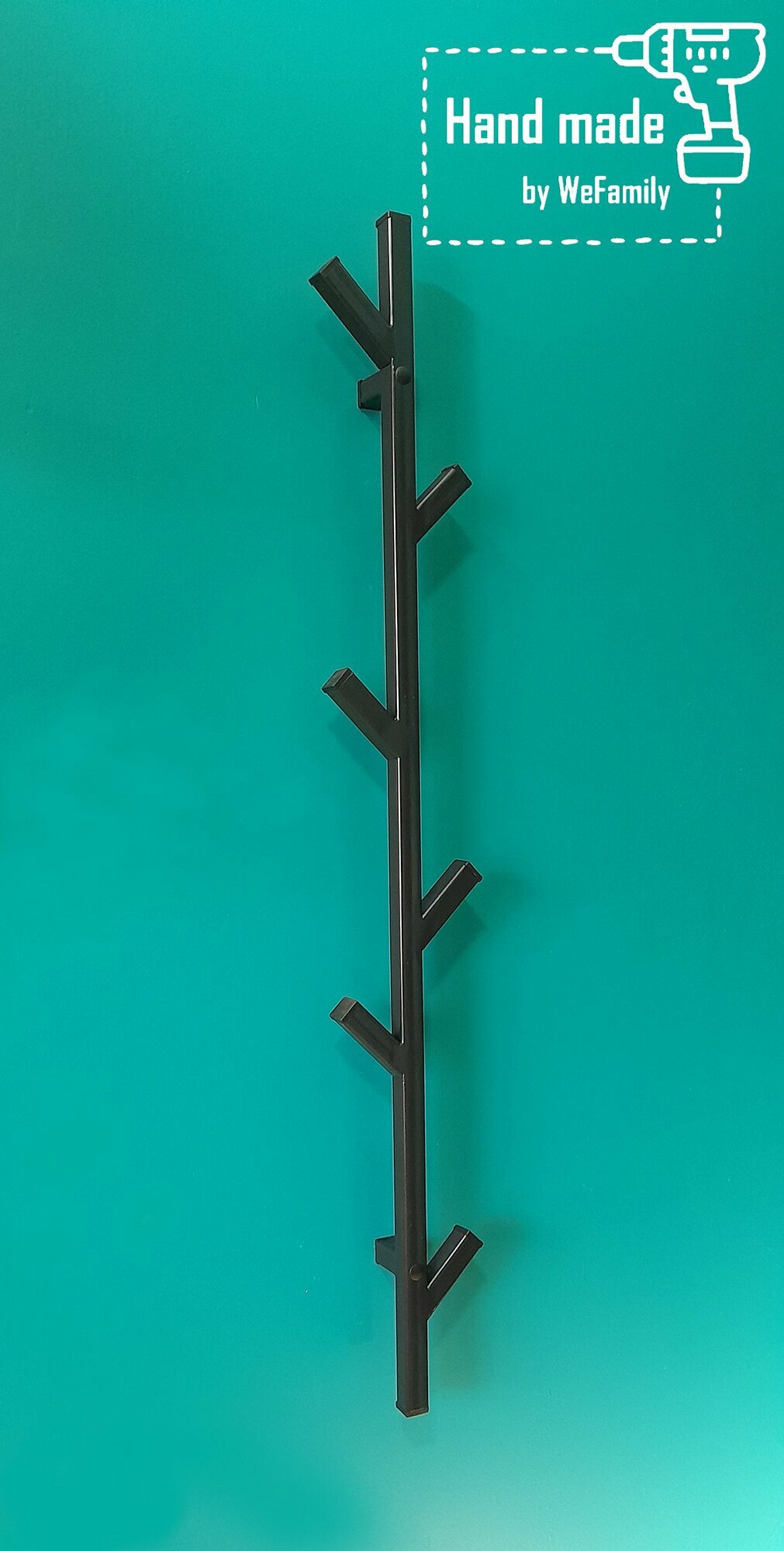 Вешалка настенная металлическая Ёлочка Лофт weFamily (черная)