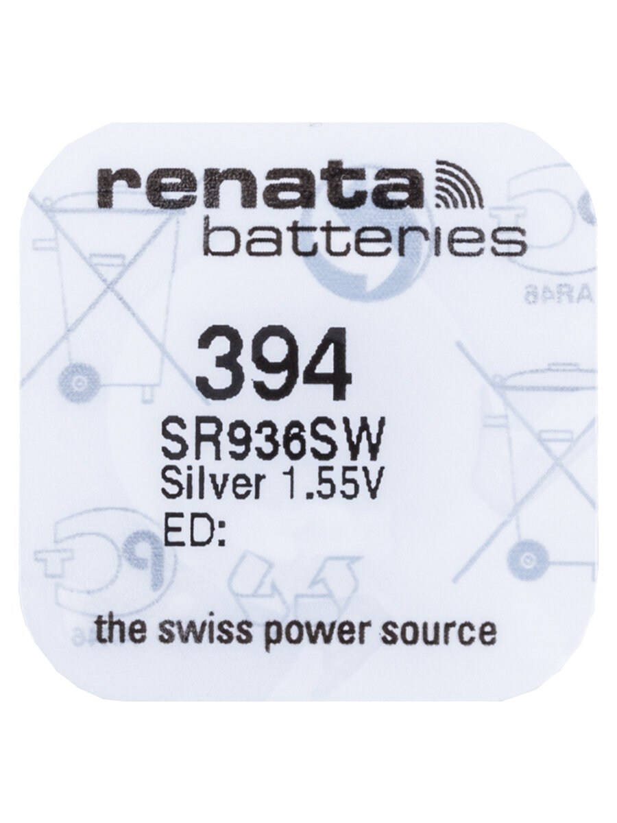 Батарейка 394/380/SR936SW/G9 Renata Silver (1.55V)