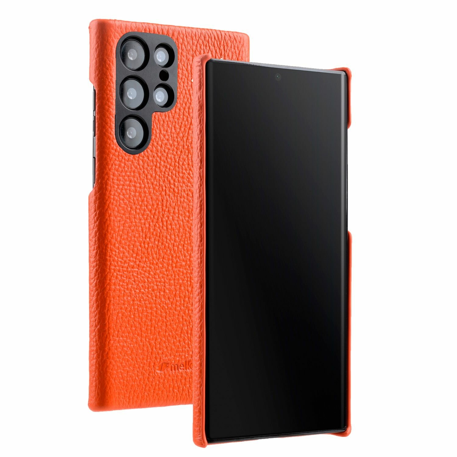 Кожаный чехол накладка Melkco Origin Regal SС для Samsung Galaxy S23 Ultra, оранжевый