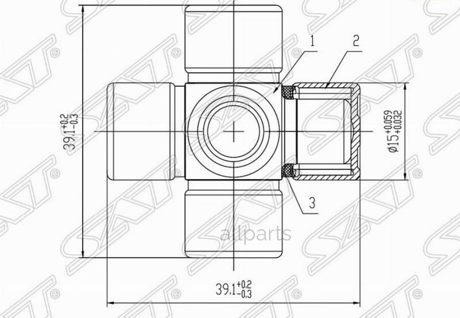 SAT ST-1539 Крестовина рулевого кардана Chevrolet Aveo 02-15 / Cruze 09-15