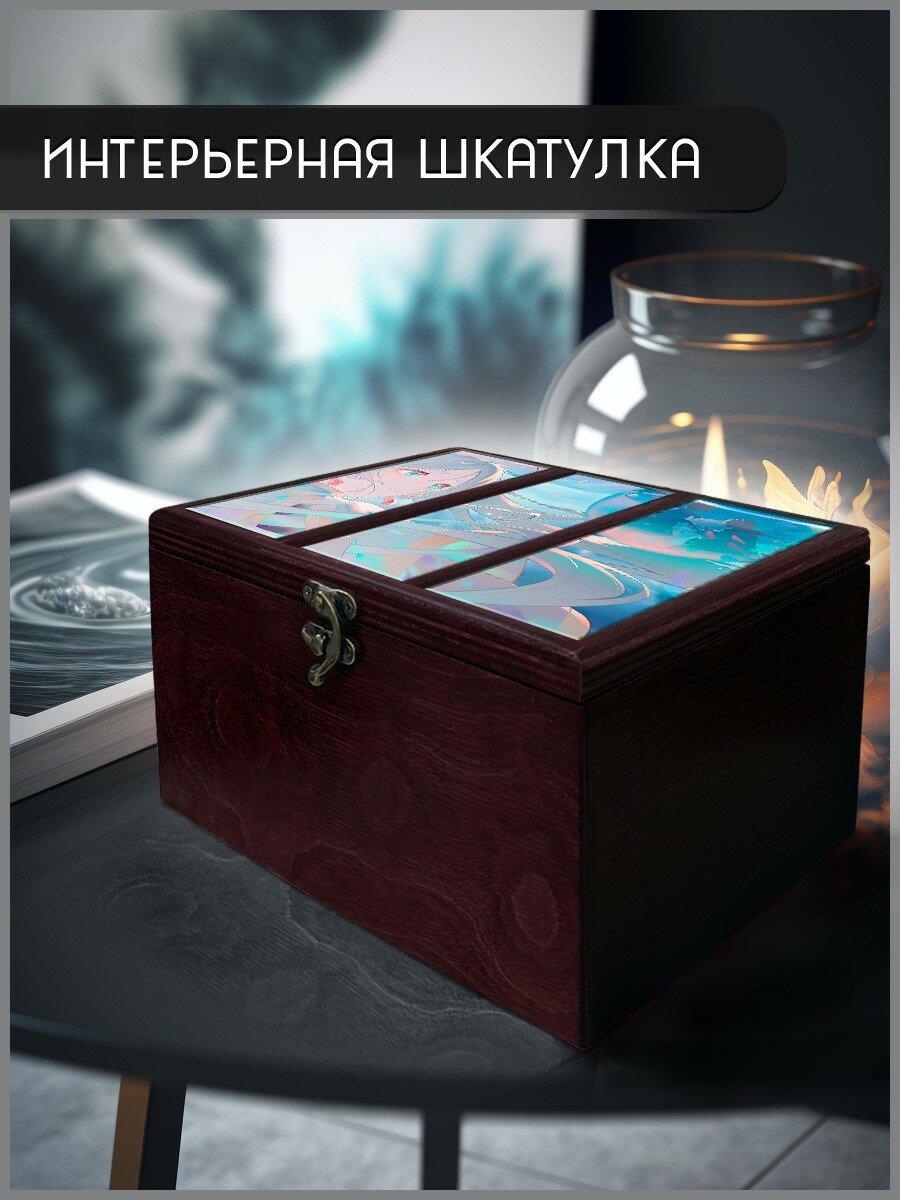Шкатулка интерьерная вишня "Тройная" для украшений универсальная 22x17x12 см Аниме Фриен провожающая в последний путь (Магия Фэнтези, Эльф, днд, ферн, штарк) - 831