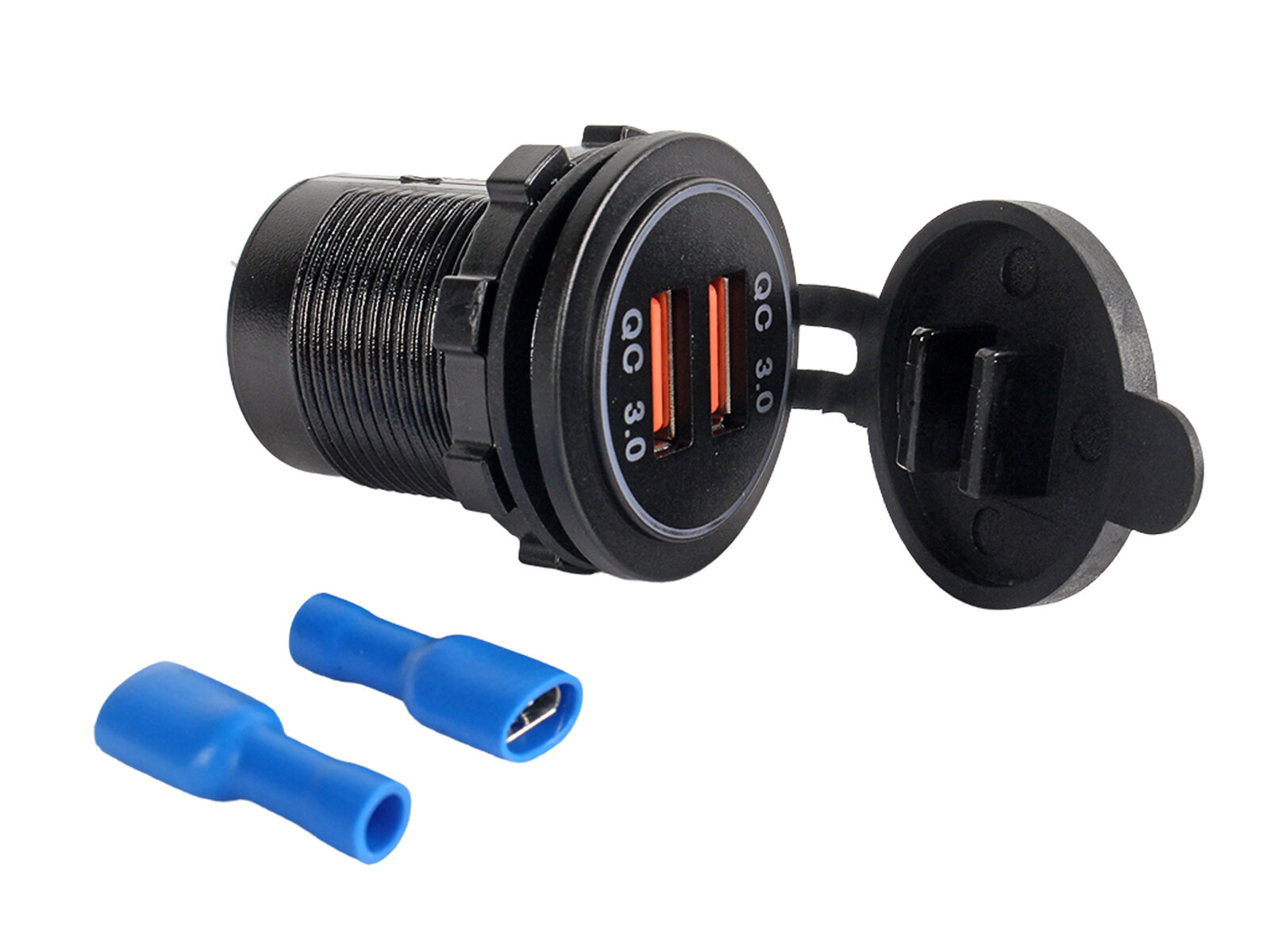 Гнездо прикуривателя с подсветкой под 2 USB 3.0A 12-24V