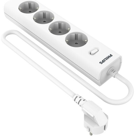 Сетевой фильтр Philips 4 Розетки, кабель - 5M белый