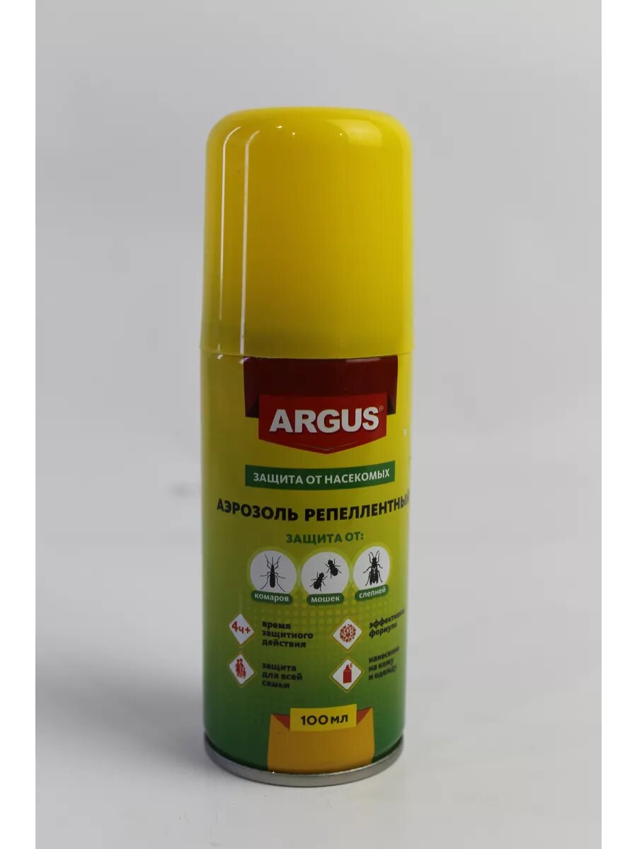 Аэрозоль репеллентный ARGUS, защита от комаров, мошек и других насекомых, 100мл