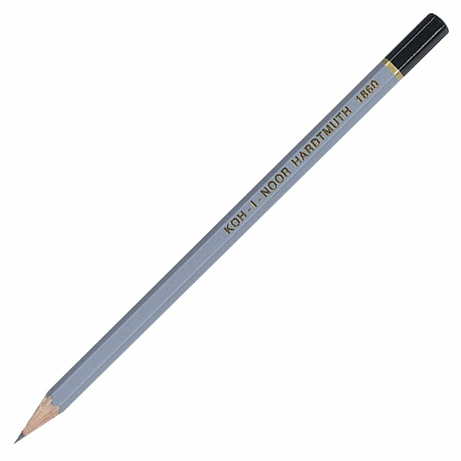 Комплектация 12 шт. Карандаш чернографитный KOH-I-NOOR 1860, 1 шт, H, корпус серый, 186000H00104