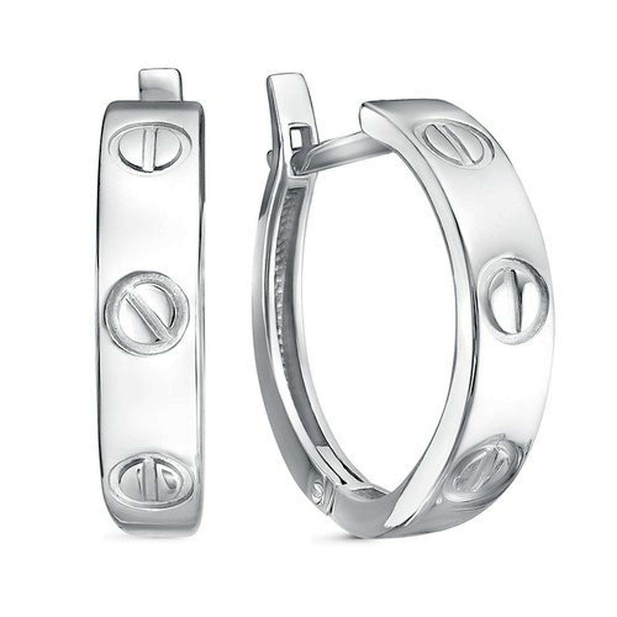 Серьги, серебро, 925 проба, родирование