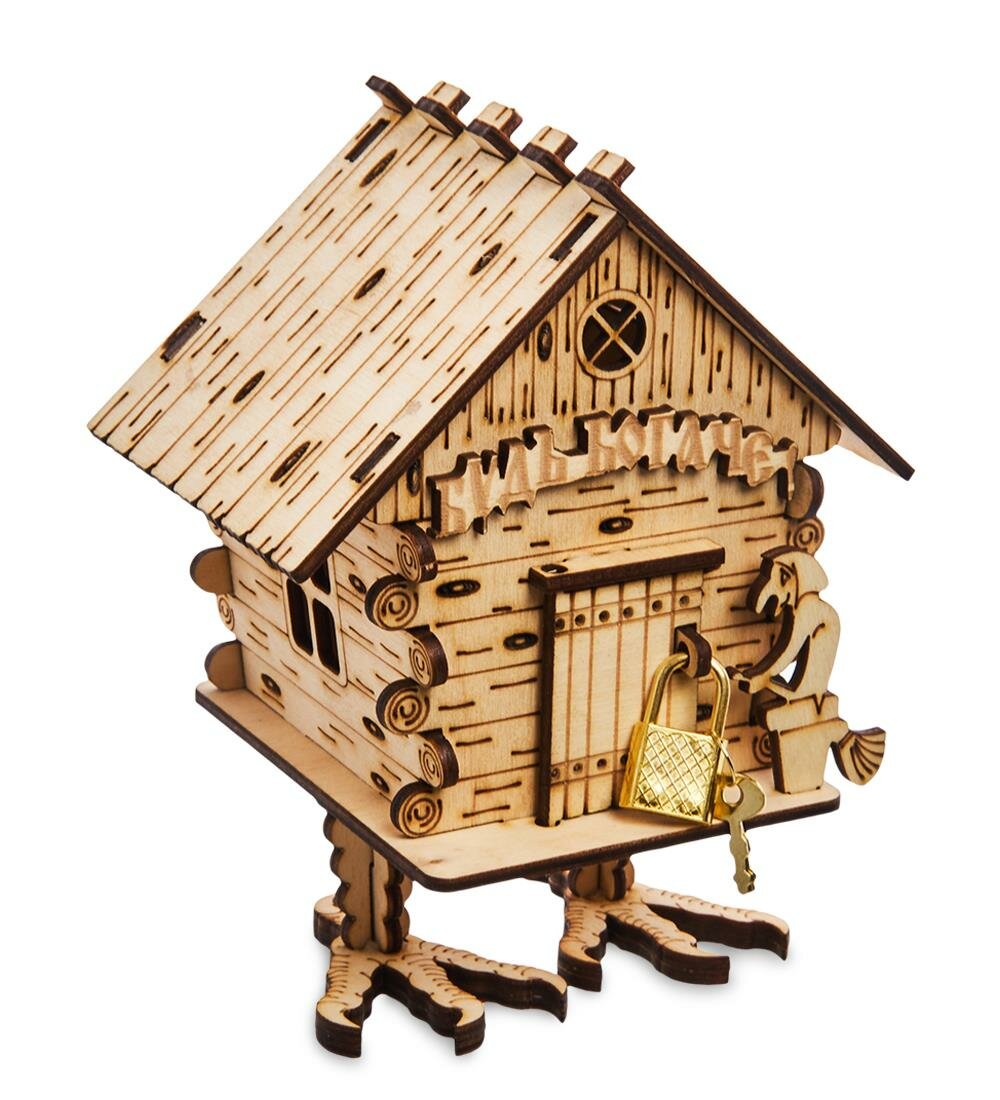 Копилка Избушка A2169798 Народные промыслы, Россия, дерево, 13х10х18 см.