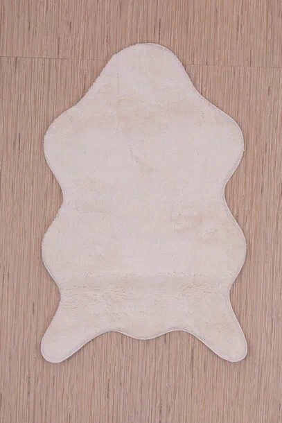 Ковер из искусственного меха кролика турецкий на пол в спальню в гостиную 60х100 см однотонный ворс 25 мм шегги 400648