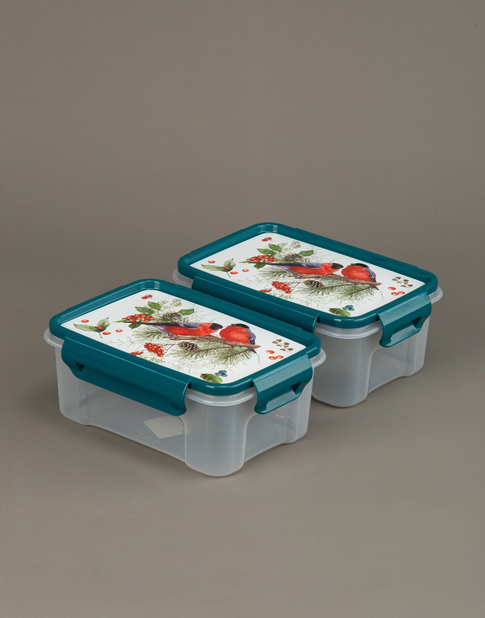 Контейнер для свч продуктов Снегири 750 мл, комплект 2 шт