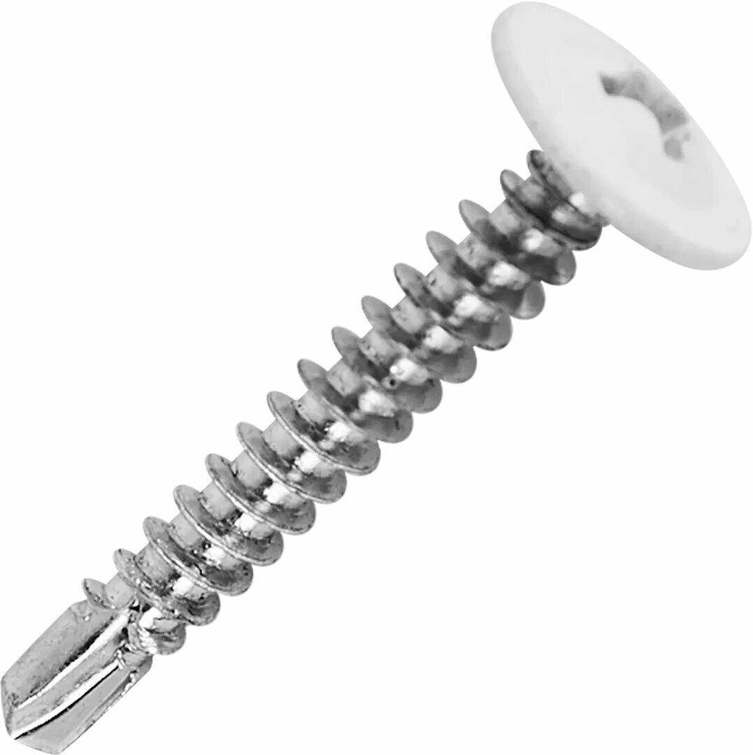 Саморезы по металлу с пресс-шайбой со сверлом оцинкованные RAL 9003 4.2x25 20 шт.