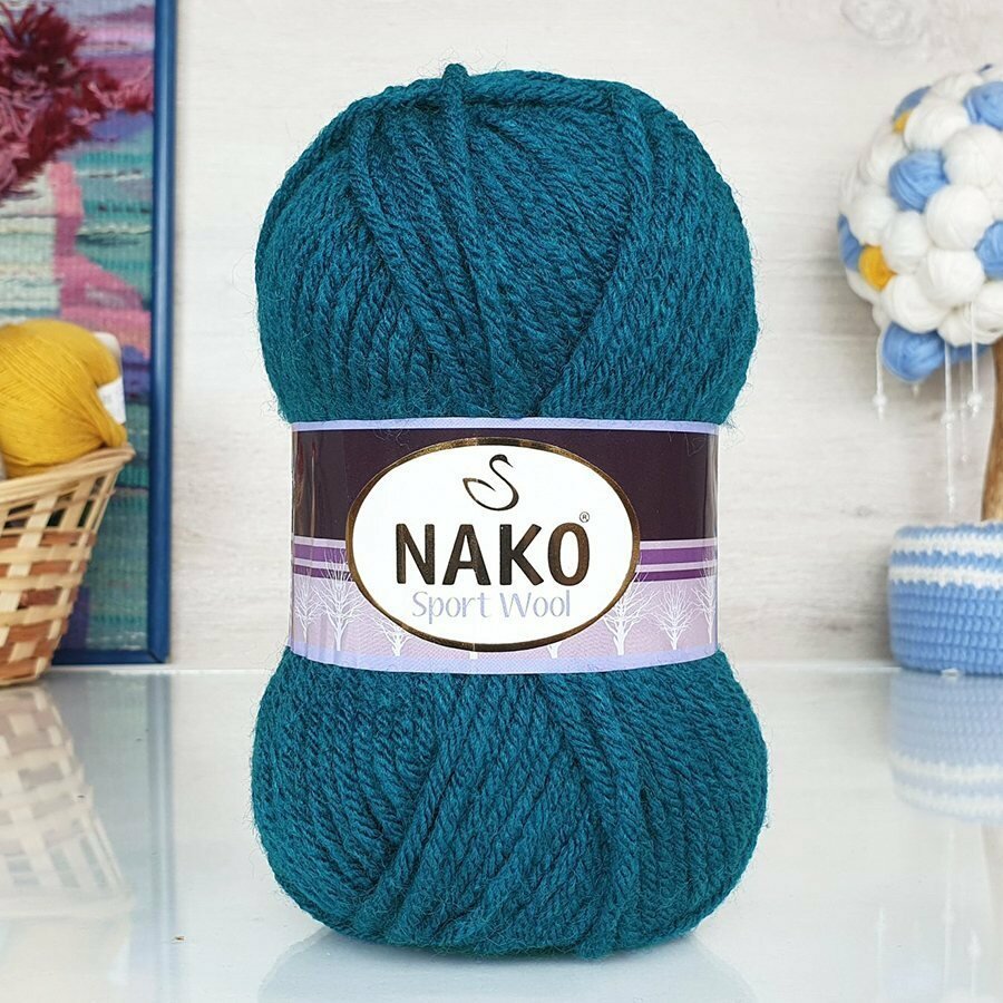 Пряжа Nako SPORT WOOL 2273 петроль (5 мотков)