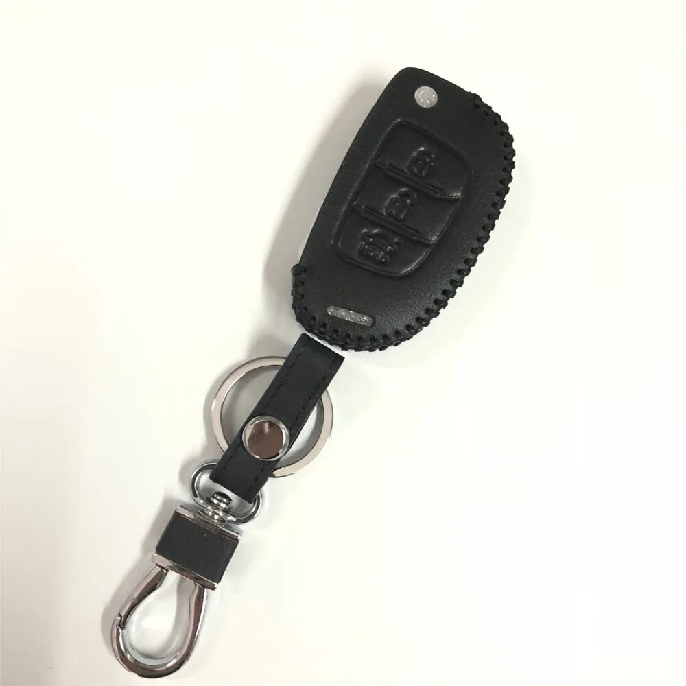 Кожаный чехол для ключей, брелок для ключей для Hyundai Tucson Creta ix25 ix35 i20 B black thread