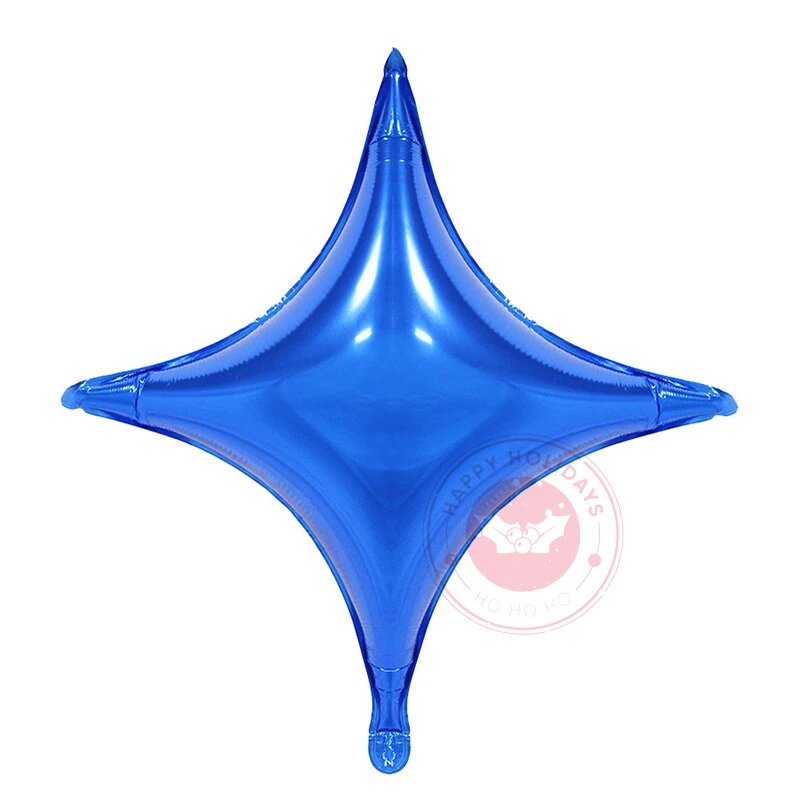 Серебряный воздушный шар с 4-конечной звездой JIMITU Синий, Blue, 10inch 10pcs