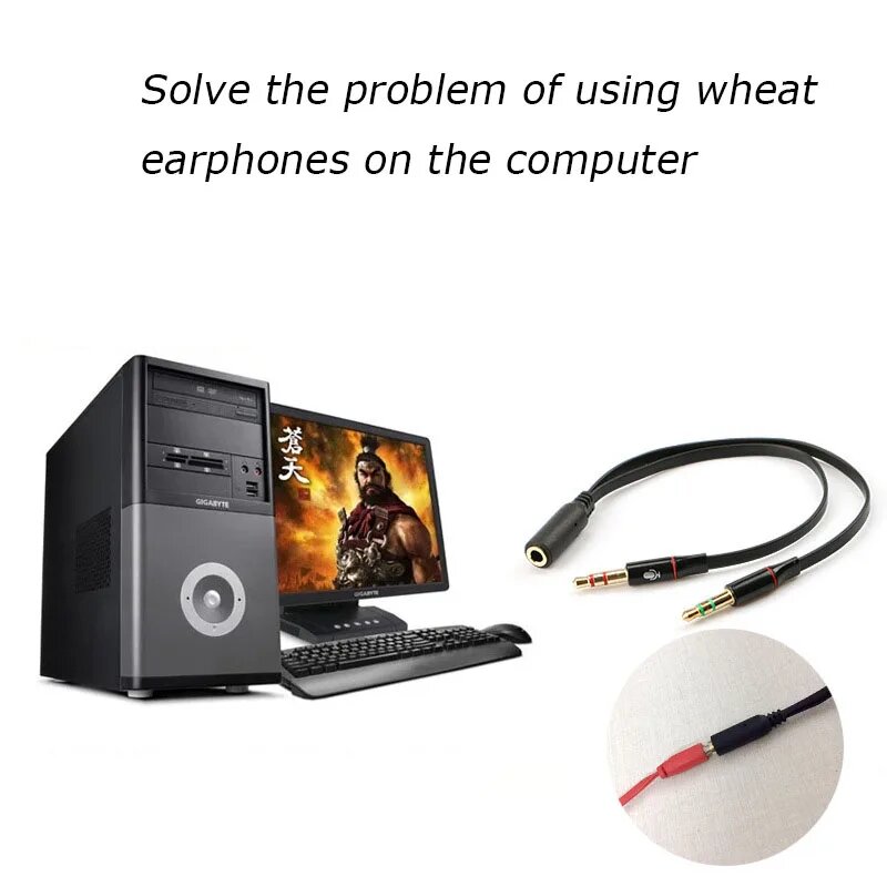 Разветвитель 3,5 мм для наушников и микрофона Erilles 2PCS