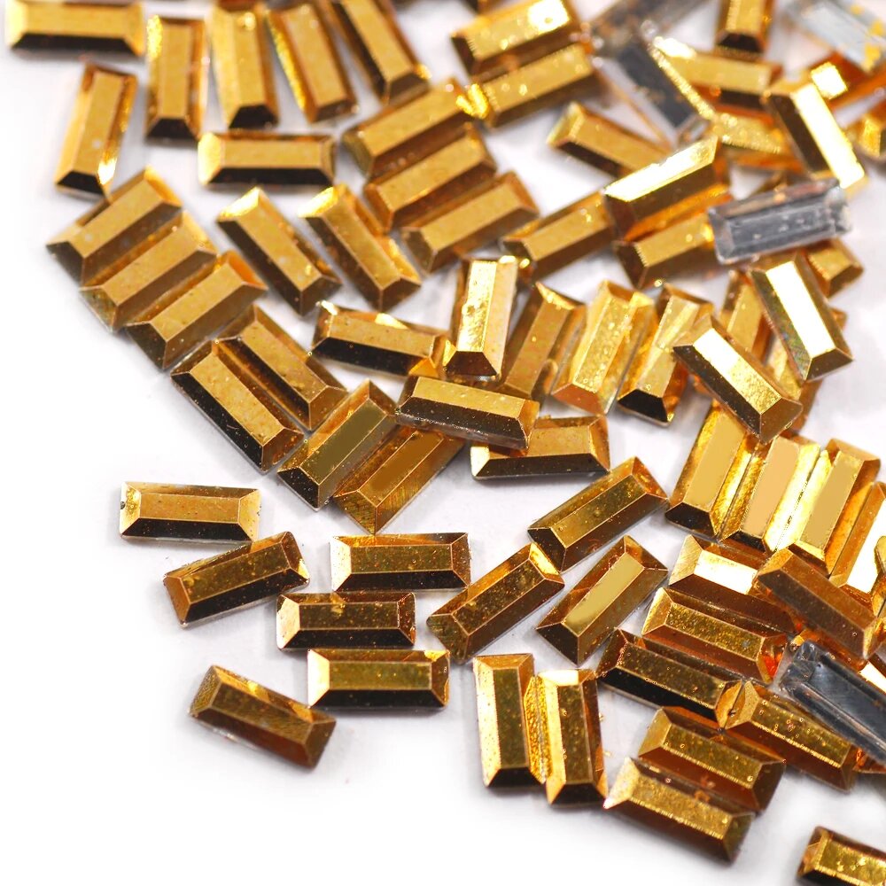 Стразы акрил Hisenlee 3x7 мм, цвет Mine Gold, 1000 шт