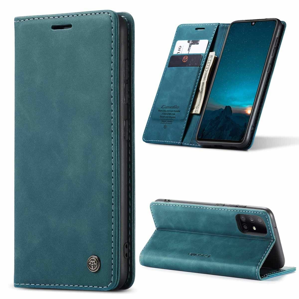 Подходит для Samsung Galaxy A31(Самсунг Галакси A31) кронштейн ретро - PU магнитное затвор сейсмостойкий кожаный чехол