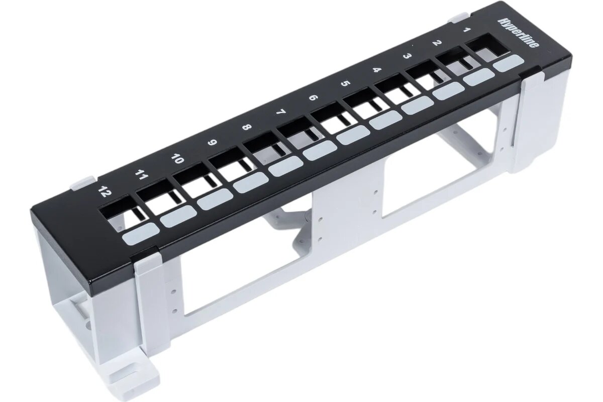 Hyperline PPWBL-12 настенная модульная патч-панель на 12 портов для Keystone Jack 37788