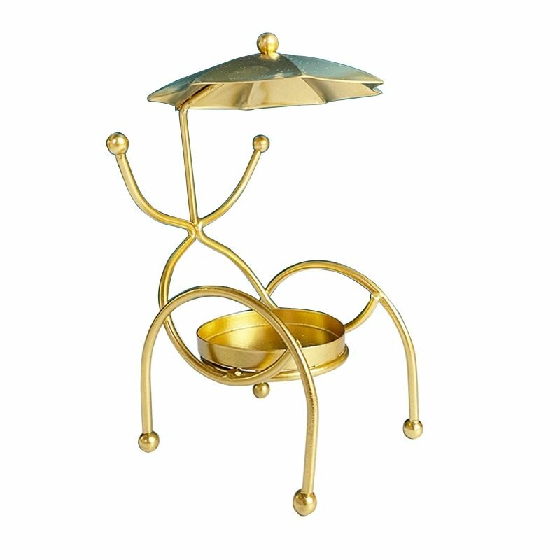 Модель мини-пляжного кресла из кованого железа с подсвечником-золото