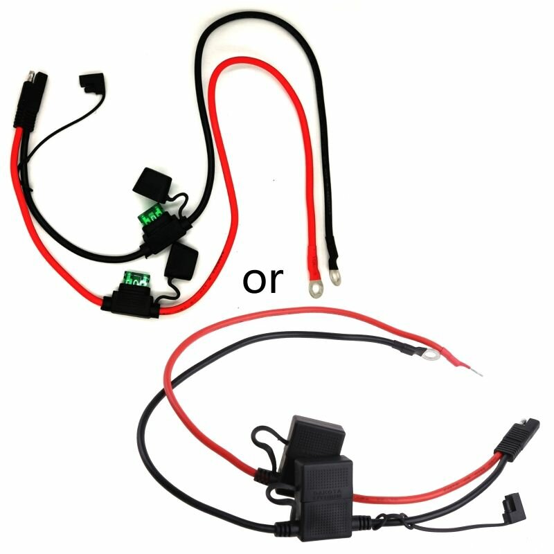 Разъем батареи SAE к кольцевому зажиму, кабель жгута проводов 10AWG с 30A для предохранителя, мотоцикла, автомобиля Cha