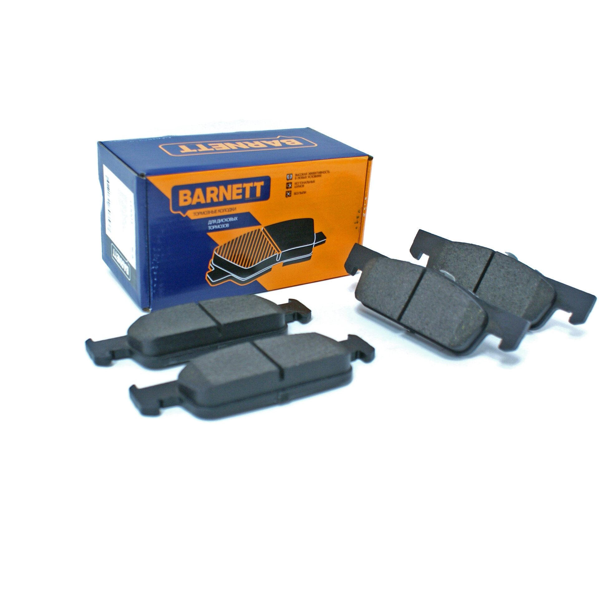 Колодки тормозные BARNETT LD003, передние, 4 шт, комплект, черные