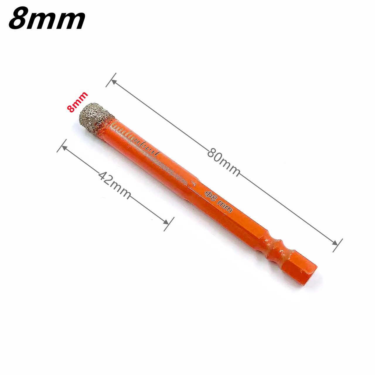 Набор сухих алмазных сверл для гранита, керамической мраморной плитки, камня, стекла, твердого материала, шестигранного хвостовика, каменной кольцевой пилы, сверло 5-16 мм 8mm