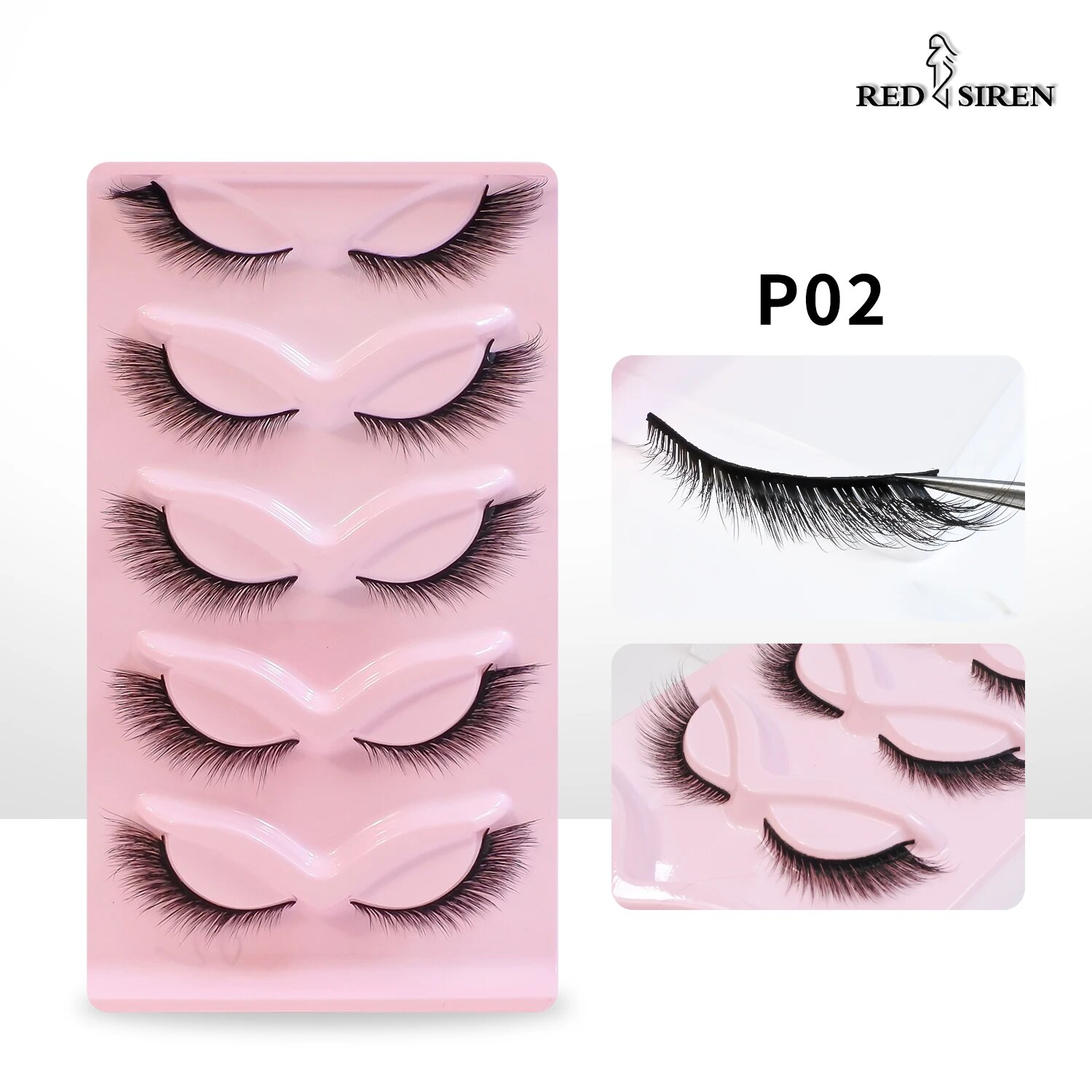 RED SIREN Накладные ресницы 5 пар, цвет P02