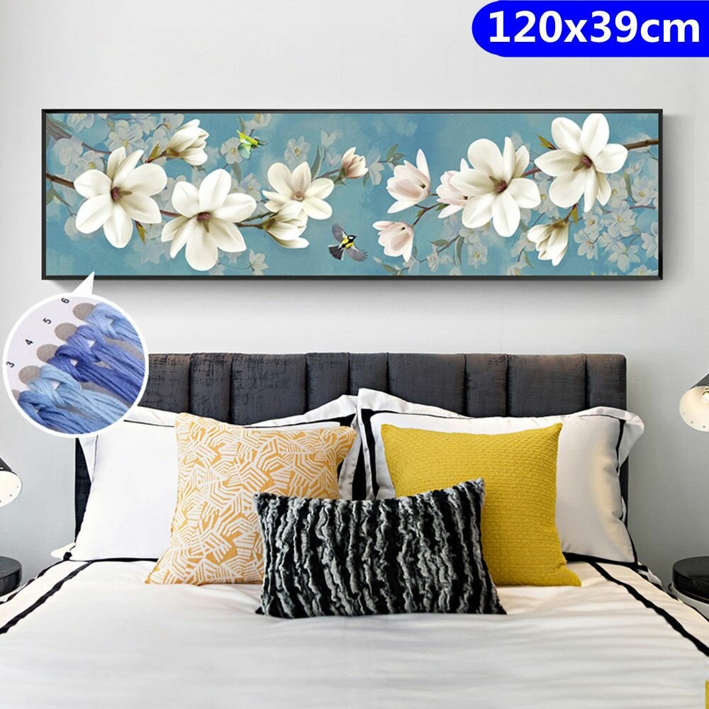 Набор для вышивания крестом, вышивка крестиком Цветок и птица, 11CT 120x39cm (без подрамника, без рамки)