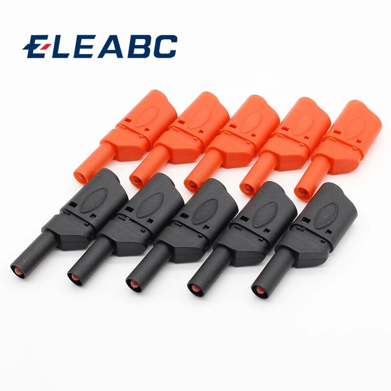 ELEABC 4mm красные/черные безопасные изолированные разъемы типа "банан"