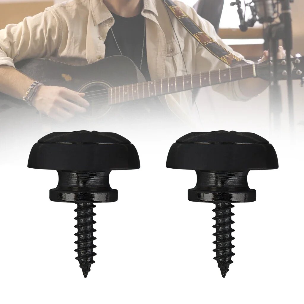 Металлические кнопки для крепления ремня Guitar strap lock 2PCS Black