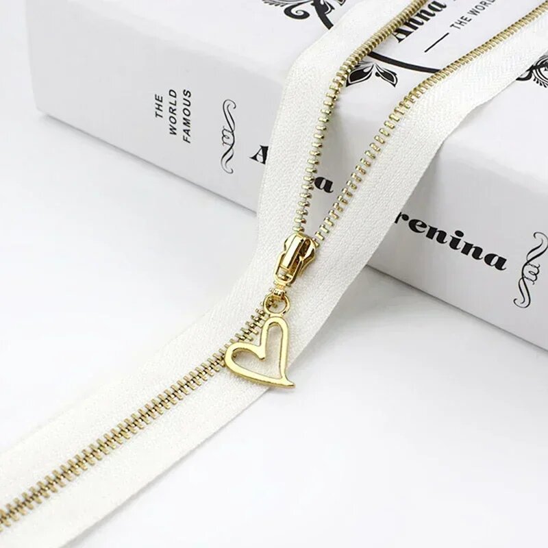 4 шт. Металлические молнии Meetee 15-70 см Белый, ZA035-WhiteGold, Close-End-30cm