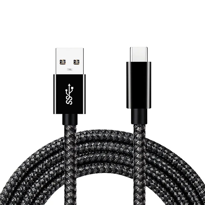USB3.2 USB3.1 Gen2 Кабель 10 Гбит/с Кабель USB-A к USB типа C 3A 60 Вт Шнур для быстрой зарядки 10G передачи данных USB-C для жесткого диска SSD 2 м, черный